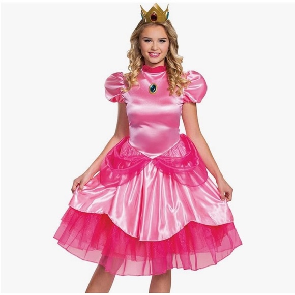 Nintendo | Dresses | Nintendo Super Mario Princess Peach Costume Dress ...